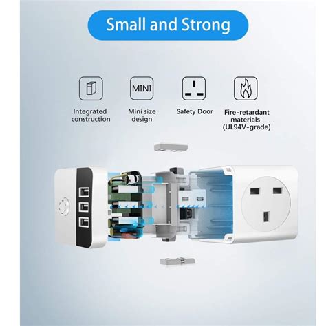 Mscien M Mini Cube Extension Lead With USB Way Switched UK Sockets Power Extension