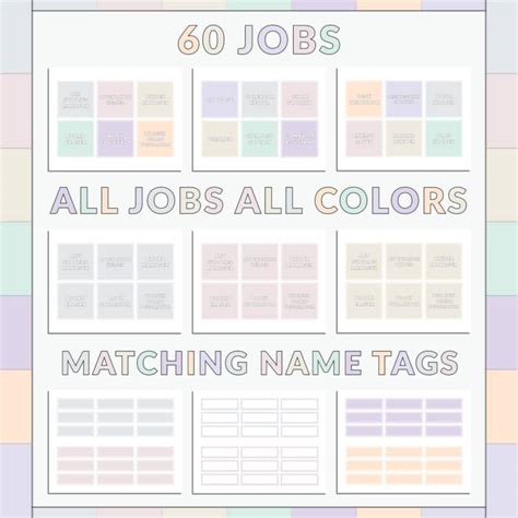 Pastel Themed Class Jobs Student Helper Roles And Assignment Chart