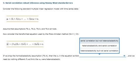 Solved 3 Serial Correlation Robust Inference Using
