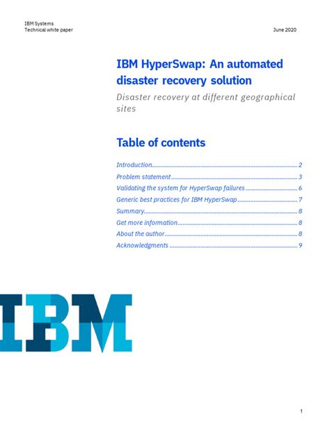 Ibm Hyperswap An Automated Disaster Recovery Solution Pdf Disaster Recovery Computer
