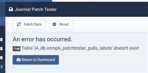 table j4 db xcmp6 patchtester pulls labels doesn t exist · issue 347