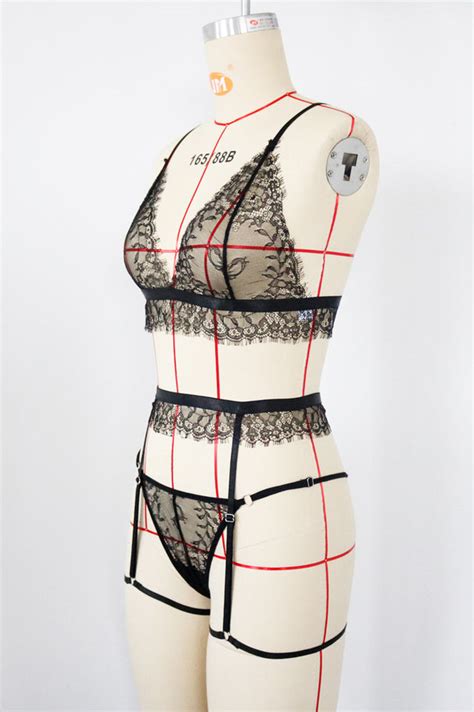 Black Lace Bra Set Orro Shop