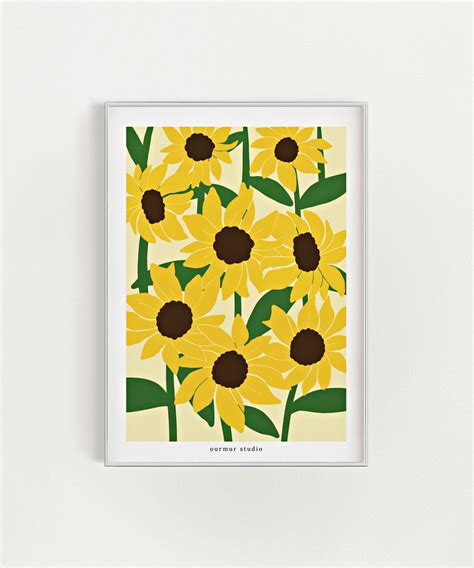 아워무르 해바라기 일러스트 그림 인테리어 아트 포스터