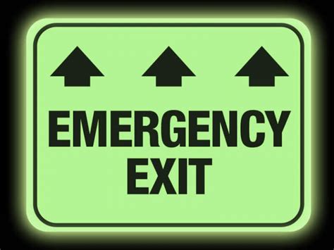 Emergency Exit Glow In The Dark Sign Industrial Lean News
