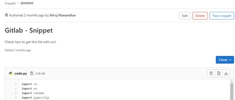 Accessing Your Gitlab Snippets With Curl