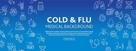 의료 감기 및 독감 바이러스 컬러 그라데이션 배너 인포 그래픽 라인 아트 아이콘으로 설정 간호사에 대한 스톡 벡터 아트 및 기타