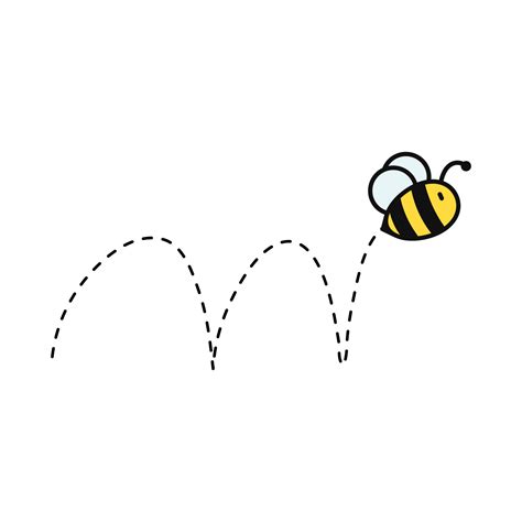 Bee Flying Path A Bee Flying In A Dotted Line The Flight Path Of A Bee To Honey 14586237 Png