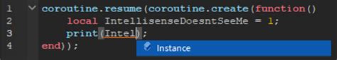 Intellisense Doesnt Pick Up Variables Within Resumecreate Coroutine