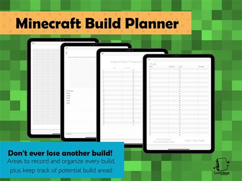 Minecraft Build Planner Digital Notebook Fully Hyperlinked Instant Download Etsy