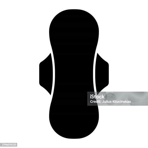생리 패드 벡터 아이콘입니다 여성 위생 제품 그림입니다 흰색 배경에 고립 된 검은 실루엣 건강관리와 의술에 대한 스톡 벡터 아트 및 기타 이미지 Istock