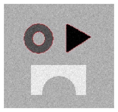 Segmentation Results On The Synthetic Image Corrupted By Gaussian