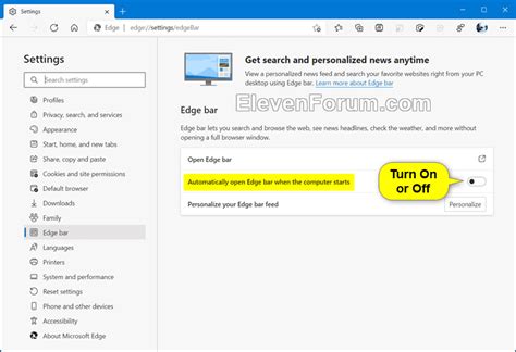 Enable Or Disable Automatically Open Microsoft Edge Bar At Windows Startup Windows 11 Forum