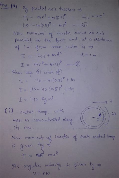 A The Moment Of Inertia Of A Rigid Body Of Mass 40 Kg About An Wizedu