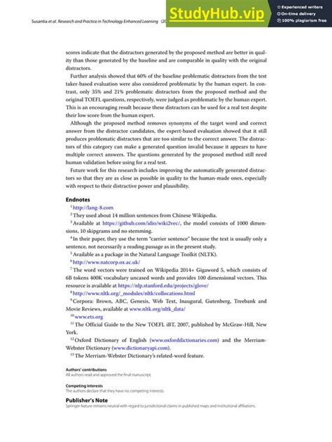 Automatic Distractor Generation For Multiple Choice English Vocabulary Questions Pdf