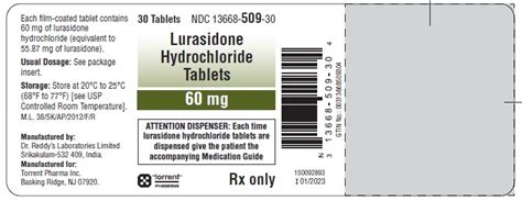 Lurasidone Tablets Package Insert Prescribing Information
