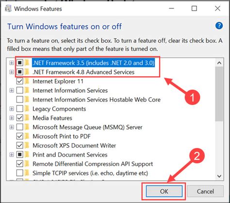 Turn Windows Features On And Off
