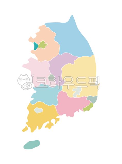 한반도 지도 단순화 Map 대한민국 사진 이미지 일러스트 캘리그라피 클릭디자인작가
