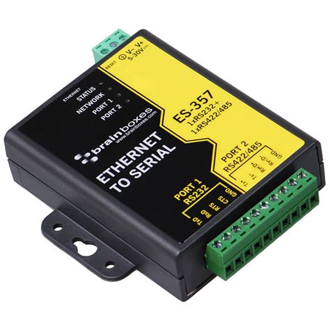 Brainboxes Es 357 1 Port Rs232 And 1 Port Rs422 485 Ethernet To Serial Adapter Rapid Electronics