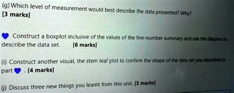 Solved G Which Level Of Measurement Would Best 3 Marks Describe
