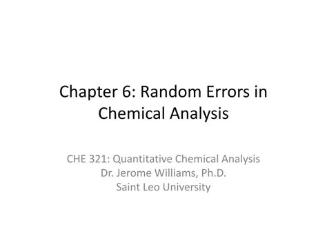 Ppt Chapter 6 Random Errors In Chemical Analysis Powerpoint