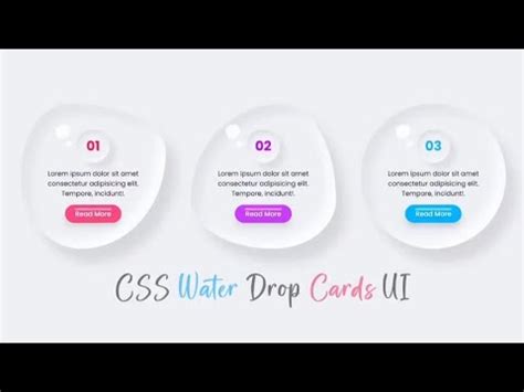 CSS Water Drop Card UI With Hover Effect YouTube