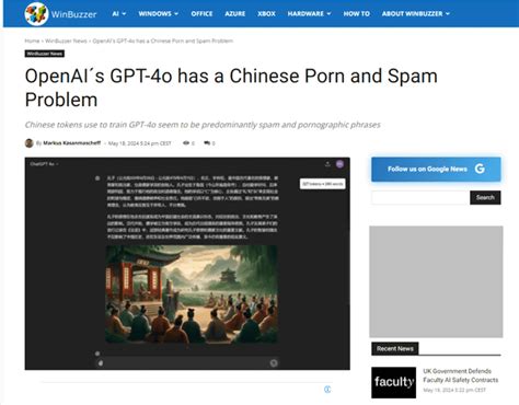 Gpt 4os Chinese Tokens Are Contaminated With Porn And Spam Gigazine