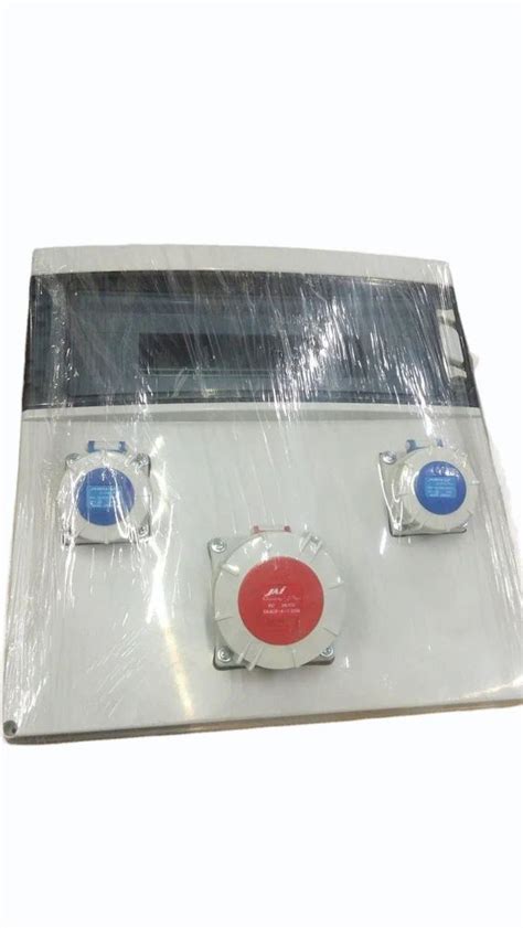 20 Amp Polycarbonate 16a 3pin Socket And 32a 5pin Socket With Pvc Box Ip67 Jaibalaji White At