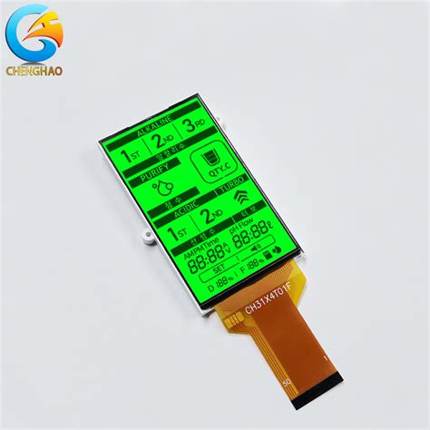 yellow green backlight positive mono lcd module for instruments meters