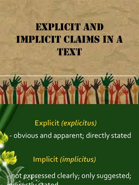 Explicit And Implicit Claims In A Text Pdf Organ Anatomy Information