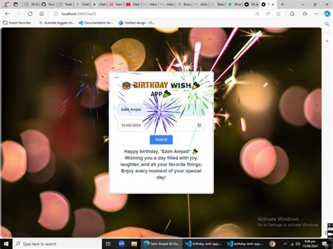 30daysofcode Day03 Birthdaywishapp Nextjs Tailwindcss Saim Raza