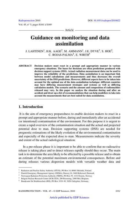 Pdf Guidance On Monitoring And Data Assimilation