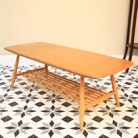 Ercol Coffee Table In Light Ash Mid Century Magazine Rack 1970s £475 00 Picclick Uk
