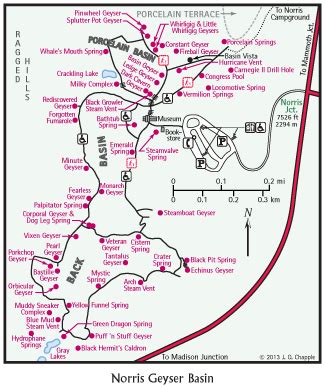 Yt Norris Geyser Basin Map Yellowstone Treasures