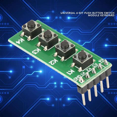 Walfront 4 Key Keyboard Module Universal 4 Key Push Button Switch