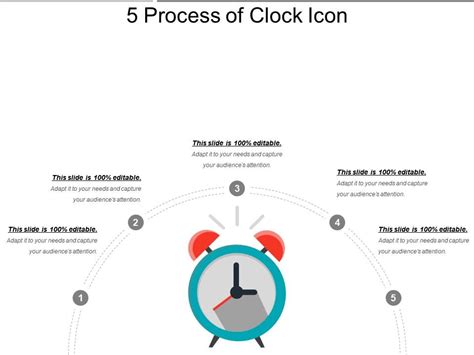5 Process Of Clock Icon Ppt Examples Slides Presentation PowerPoint Images Example Of PPT