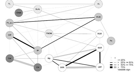 Correlation Network Showing The Correlation Among 17 Measured Traits In Download Scientific