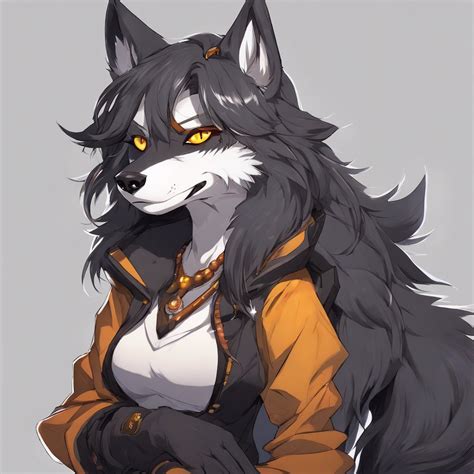 Female Anthro Wolf With Dark Fur Fanart