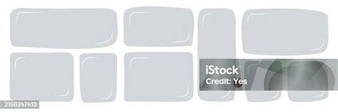 손으로 그린 따옴표 사각형 말풍선입니다 빈 프레임 주석 얼룩 소셜 미디어 스토리를 위한 기념일 로고 모양 회색 빈 템플릿입니다 벡터 일러스트 레이 션 0명에 대한 스톡 벡터