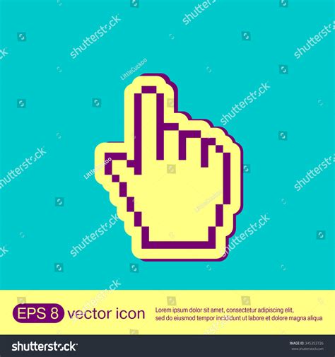Mouse Hand Cursor Pixel View Stock Vector Royalty Free 345353726