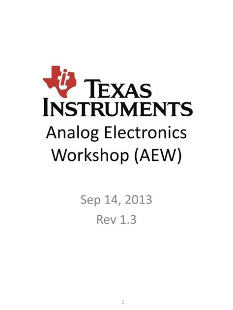 Ppt Analog Electronics Workshop Aew Powerpoint Presentation Free