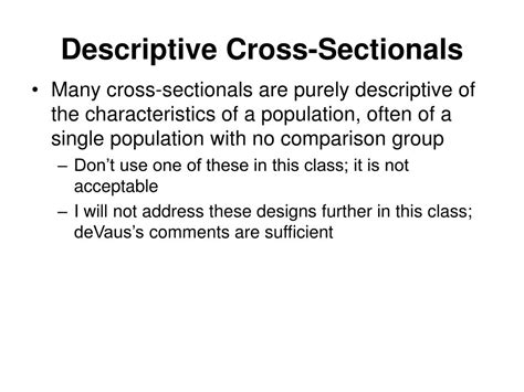 PPT Cross Sectional Designs PowerPoint Presentation Free Download ID