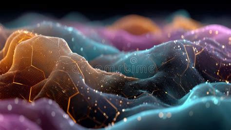 Abstract Digital Wave Background With Glowing Particles Stock Illustration Illustration Of