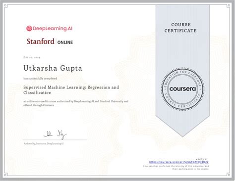 Utkarsha Gupta On Linkedin Machinelearning Ai Andrewng Coursera Supervisedlearning