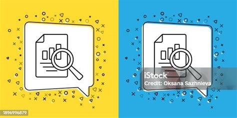 노란색과 파란색 배경에 고립된 그래프 차트 아이콘이 있는 선 문서를 설정합니다 보고서 텍스트 파일 아이콘입니다 회계 기호입니다 감사 분석 계획 벡터 0명에 대한 스톡 벡터