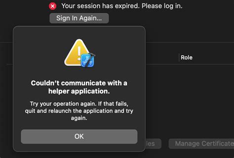 Can T Sign Into Xcode Couldnt Communicate With A Helper Application
