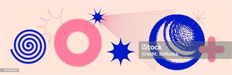 유니버설 트렌디 한 질감의 기하학적 밝은 대담한 모양 세트 0명에 대한 스톡 벡터 아트 및 기타 이미지 0명 3차원 형태