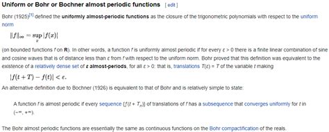 Laypersons Explanation Of Bochner 1926 Almost Periodic Function Definition Mathematics