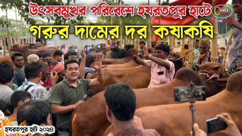 হাটে বেপারীদের সাথে গরুর দাম নিয়ে দর কষাকষি করলাম কিন্তু লাভ হলো না হযরতপুর গরুর হাট ২০২৪