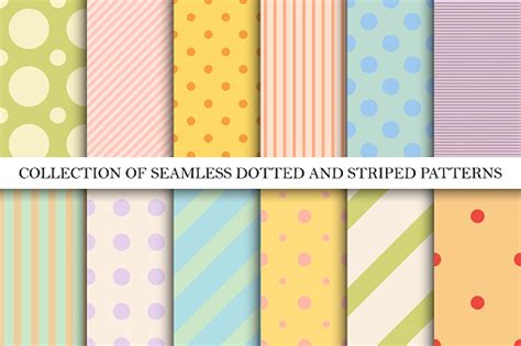 귀여운 다채로운 기하학적 원활한 패턴의 컬렉션입니다 단순한 점선 및 줄무늬 텍스처 반복 가능한 비정상적인 밝은 배경 텍스타일 무한 프린트 0명에 대한 스톡 벡터 아트 및
