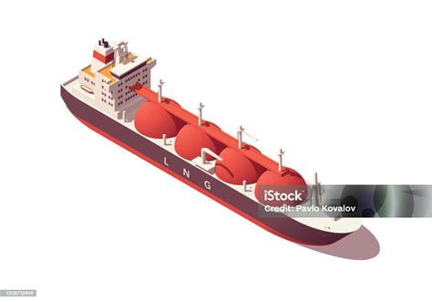 이소메트릭 가스 냐리어 선박 낮은 폴리 Lng 유조선 선박 벡터 일러스트레이터 수집 등측투영법에 대한 스톡 벡터 아트 및 기타